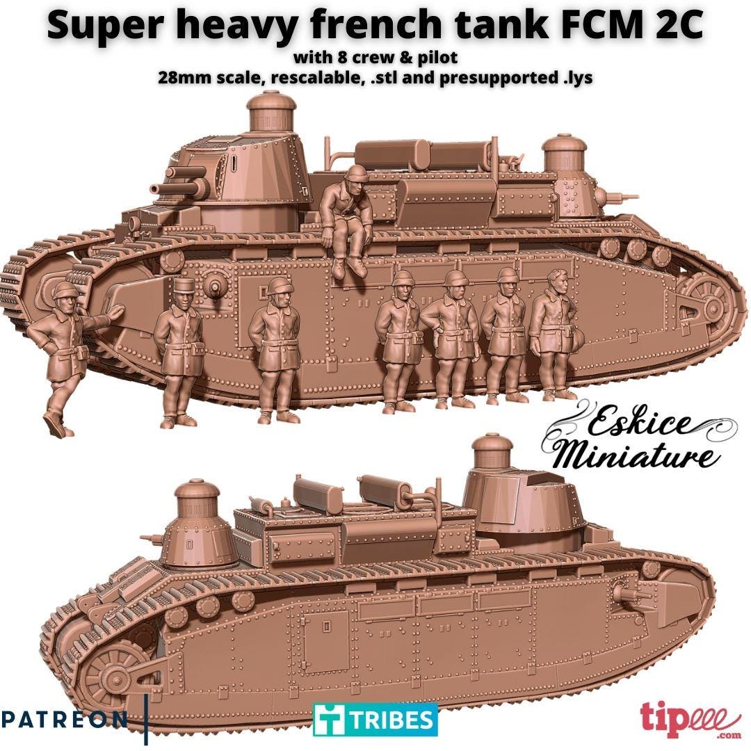 French Super Heavy Tank FCM 2C - Etsy