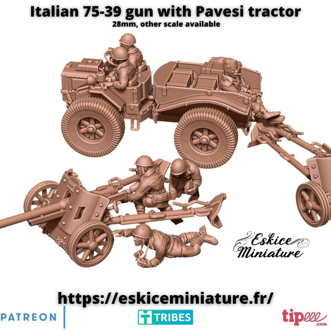 Italian 75-39 Gun With Pavesi Tractor - Etsy