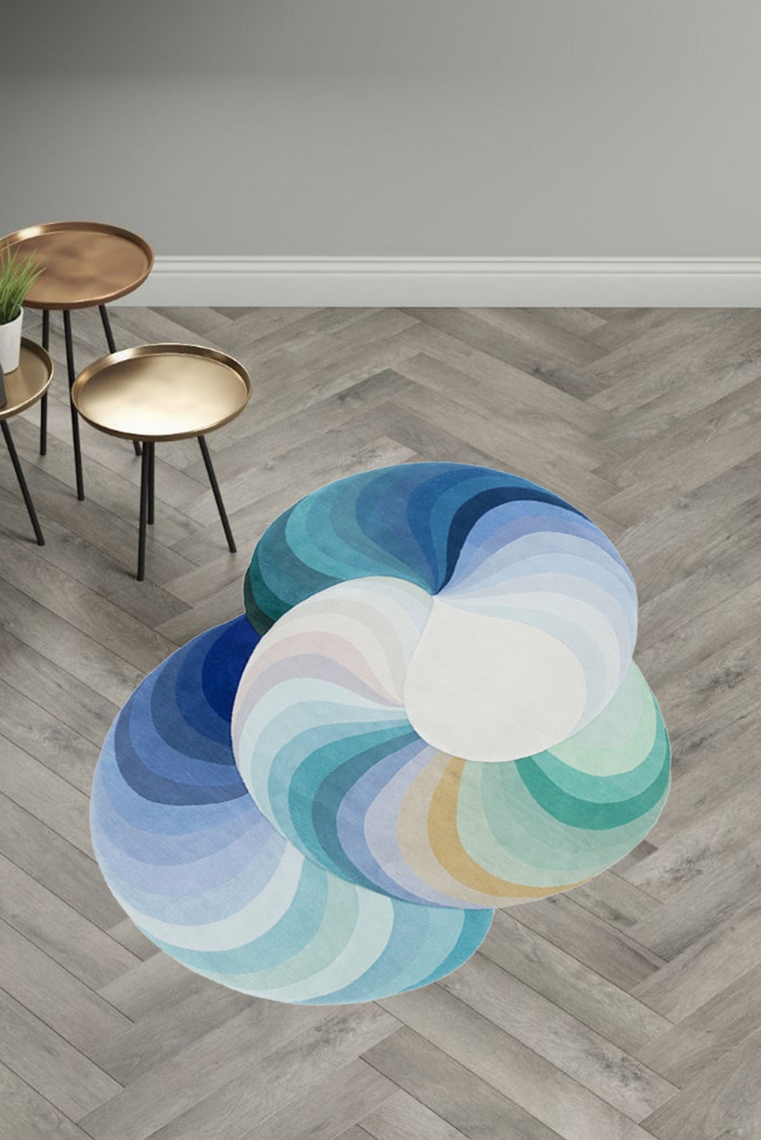 Circle Pop Art Decorative Area Rug, Modern Art Carpet, Boho ...