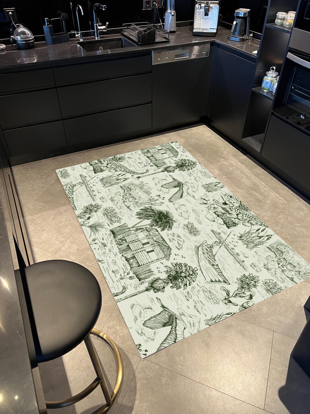 Tropical Style Eco-friendly Digital Print Rug Organic Dye, 2 Color ...