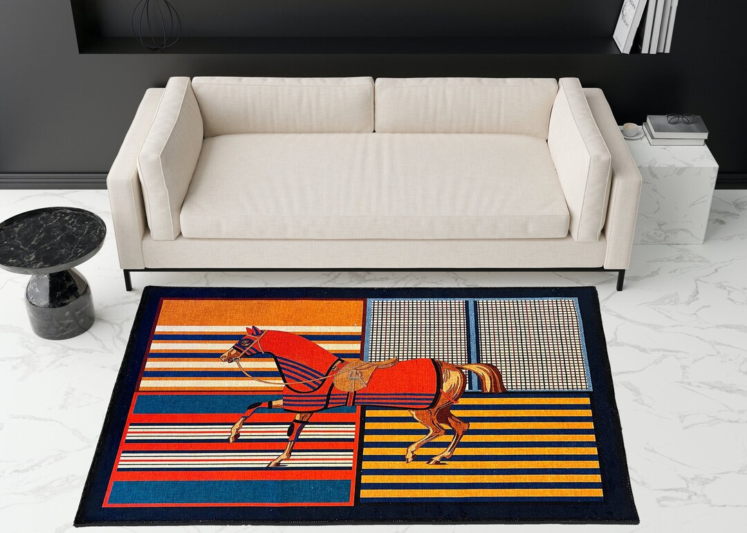 Multicolor Horse Design Pop Art Rug, Decorative Rug, Modern Art Carpet ...