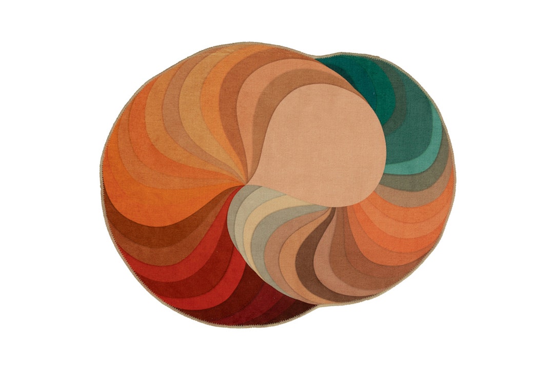 Retro Sunset Swirl Round Rug/ Antique Circle Carpet/ Bohemian Round ...