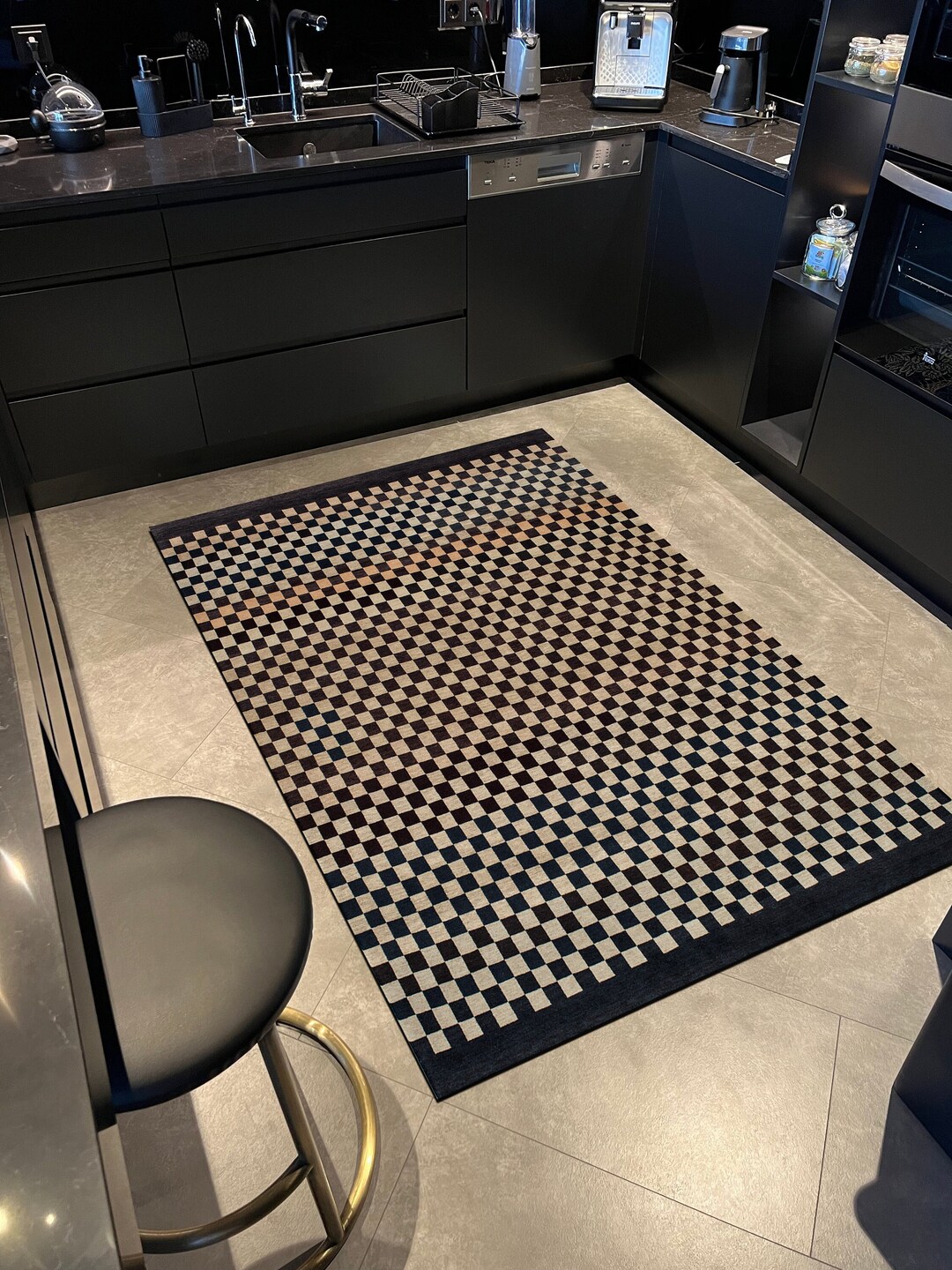 Large Moroccan Checkered Area Rug, Beni Ourain Berber Checker Rug ...