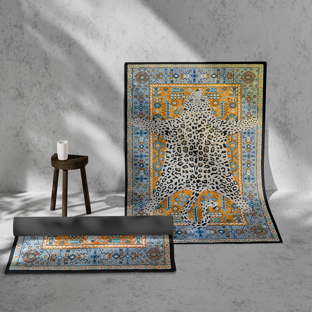 TIGER RUGS, Animal Pop Art Rug, Tiger Abstract Modern Rug, Colorful ...