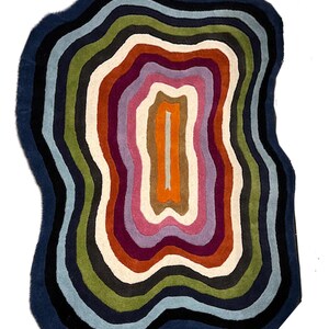 Colorful Waves Abstract Rug Vibrant and Unique Home Accent, Rugs for ...