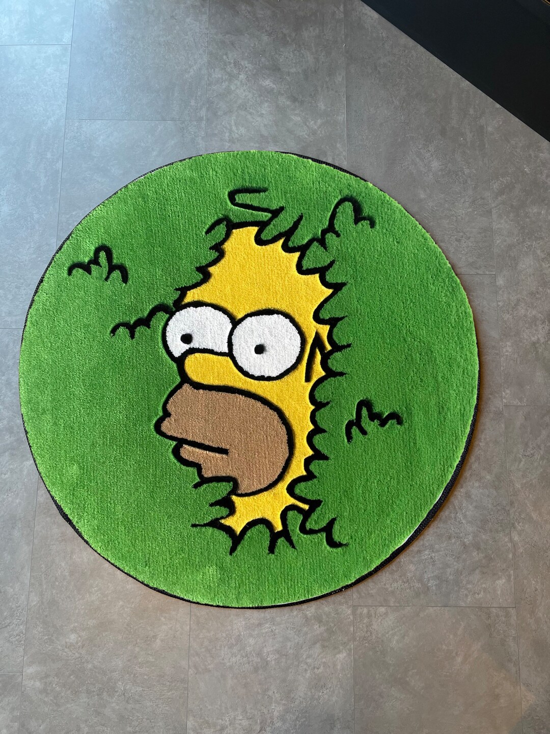 Simpson Illustration Rug, Homer Hideout Round Rug Fun and Playful Home ...
