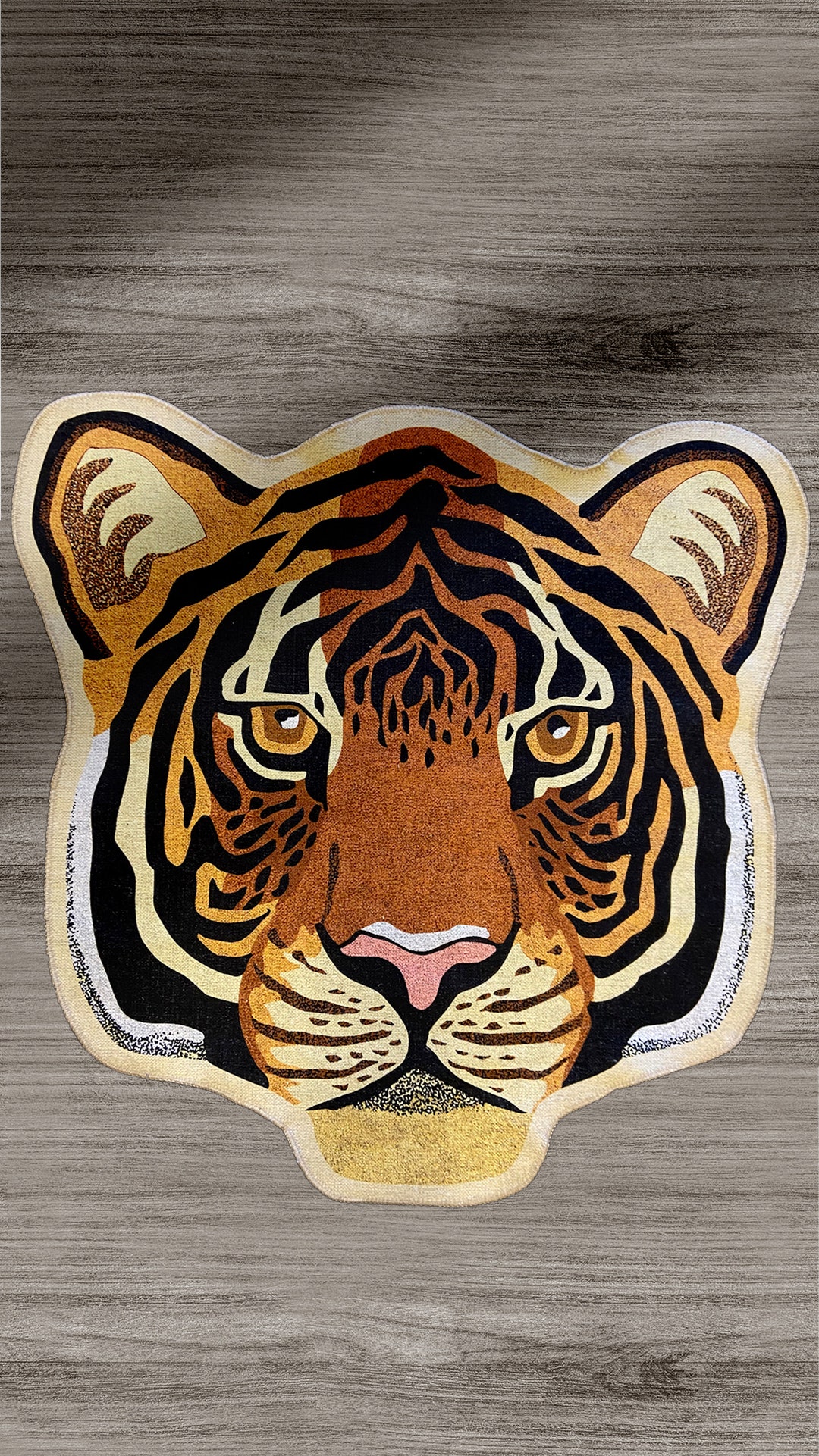 Tiger Face Circle Rug/ Custom Unique Design / Distressed - Etsy
