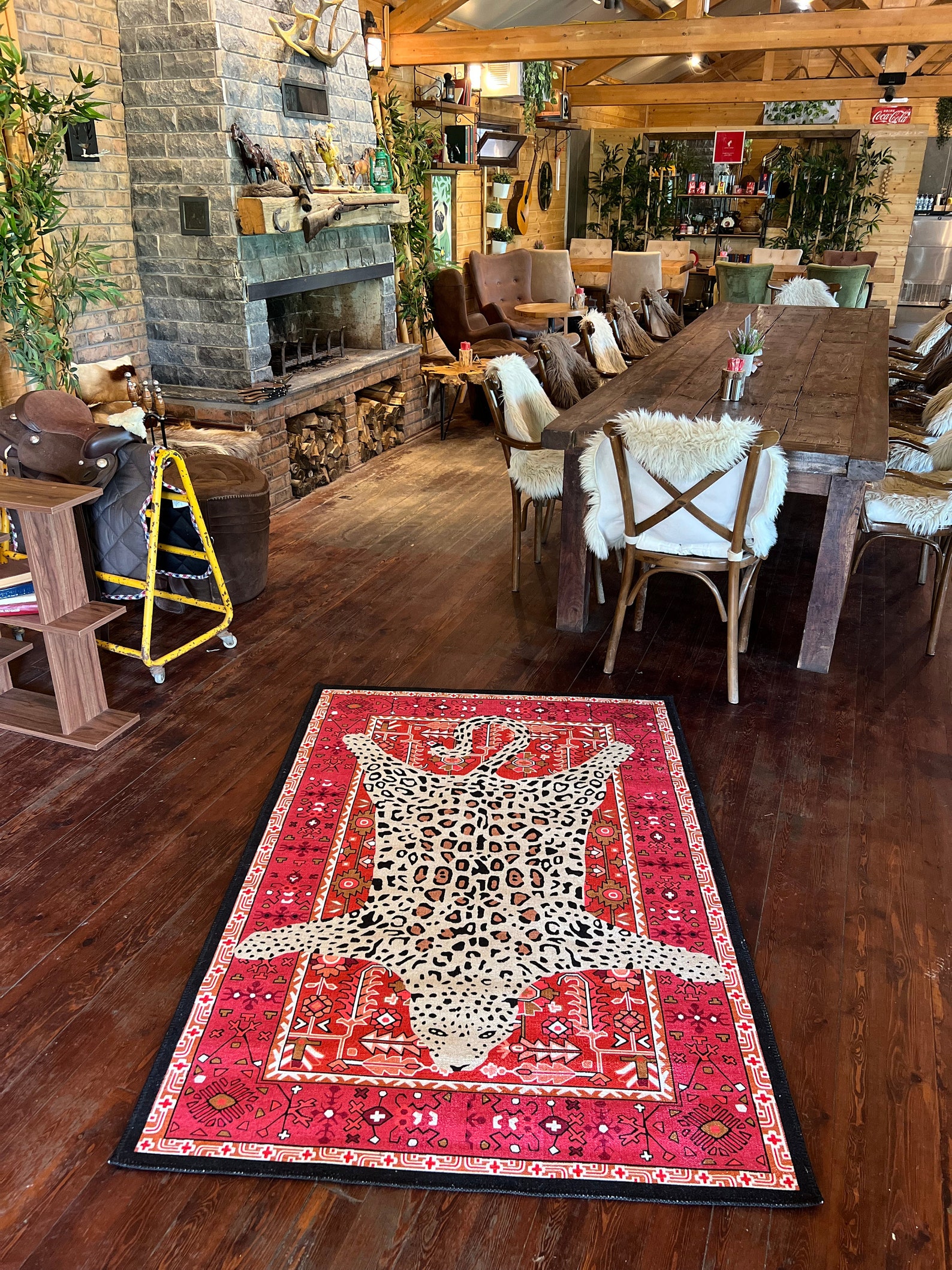 Stylish Red Cheetah Pattern Pop Art Rug Rugs for Your Living - Etsy