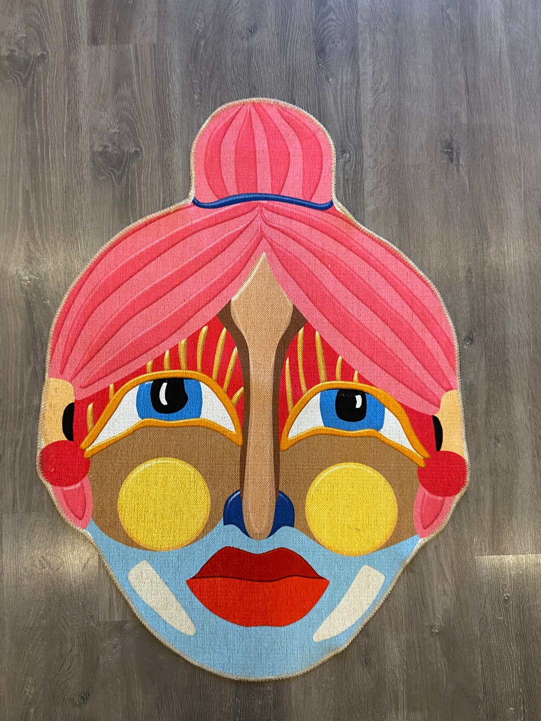 Colorful Abstract Face Rug Eco-friendly Digital Print With Organic Dyes ...