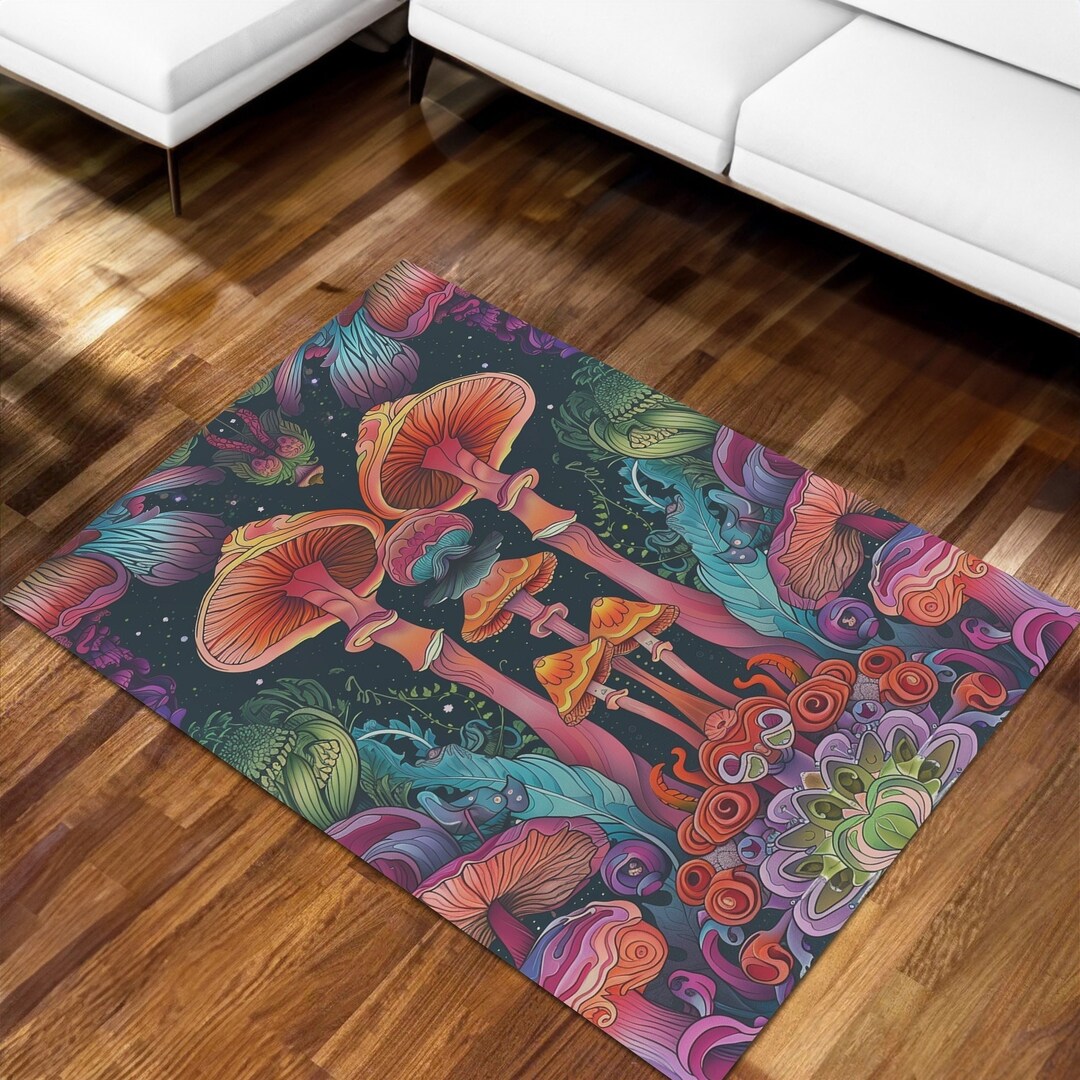Enchanted Forest: Psychedelic Mushroom Rug, Rugs for Your Living Room ...