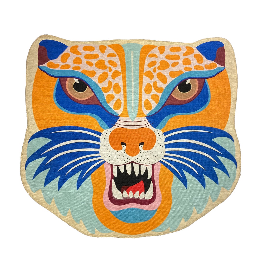 Cat Face Circle Rug, Unique Custom Design/handcrafted Custom Area Rug ...