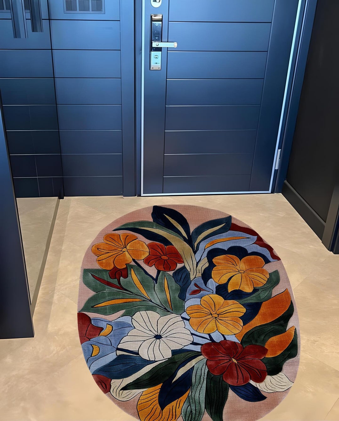 Botanical Bliss Oval Rug Eco-friendly, Digital Print With Organic Inks ...