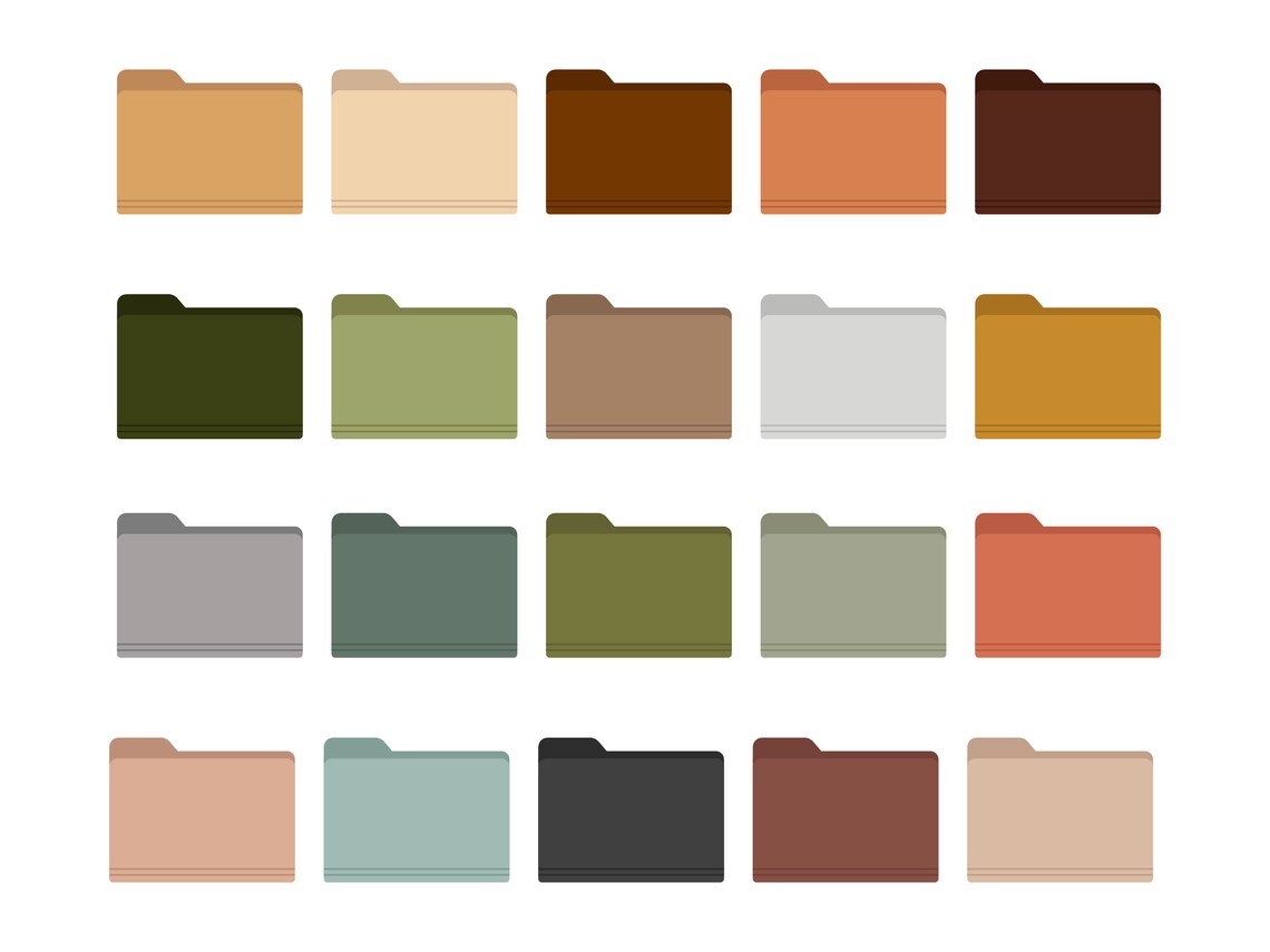 Boho Desktop Folder Icons , Mac OS Windows Folder Icon, Neutral Tone ...