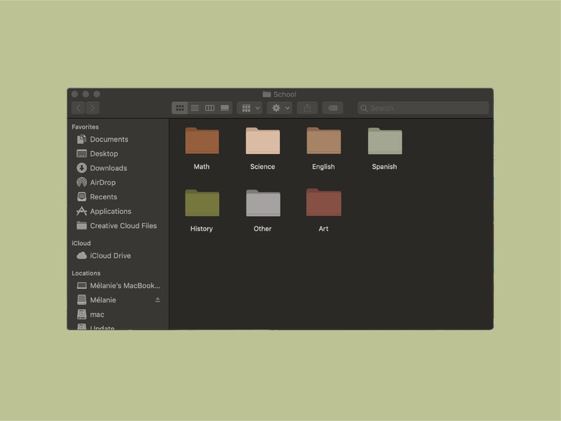 20 Earth Tone Desktop Folder Icons, Mac OS Windows Folder Icon, Neutral ...