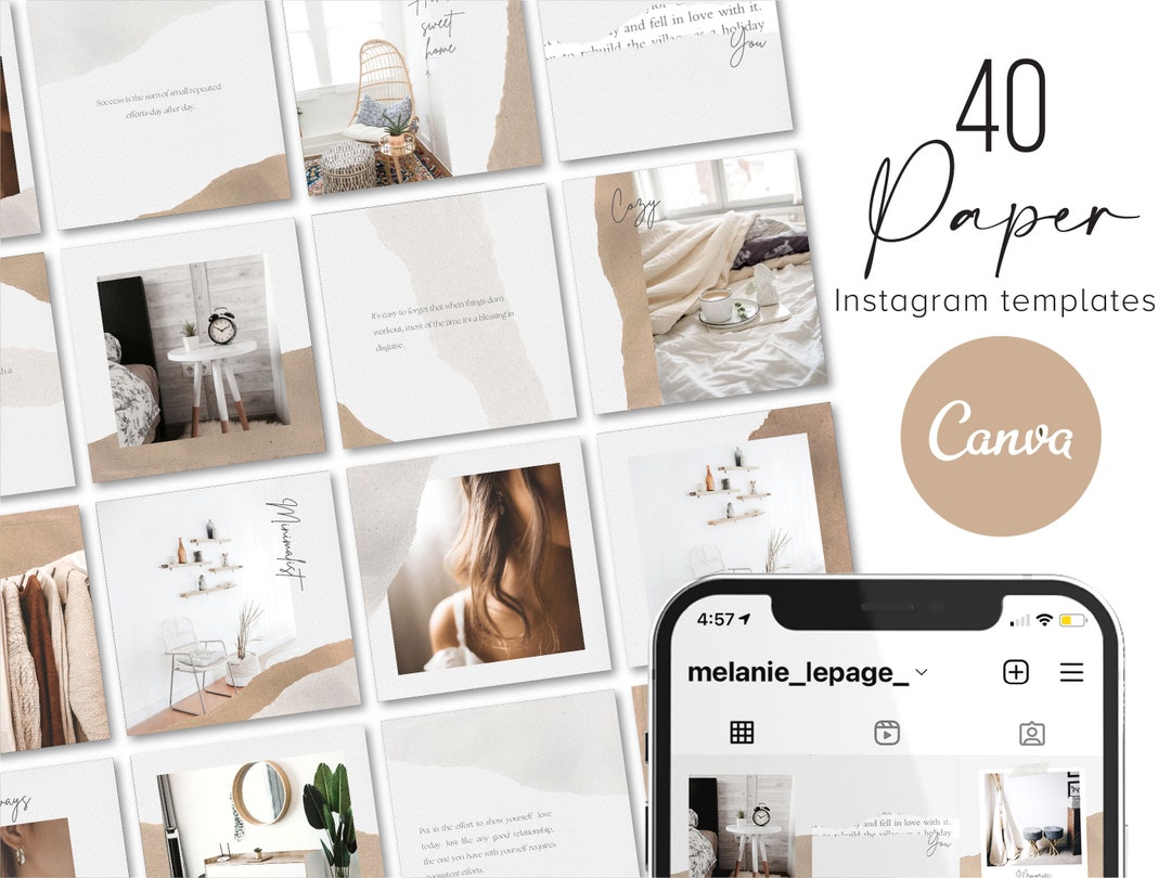 40 Paper Instagram Post Templates, Canva Instagram Template, Instagram ...