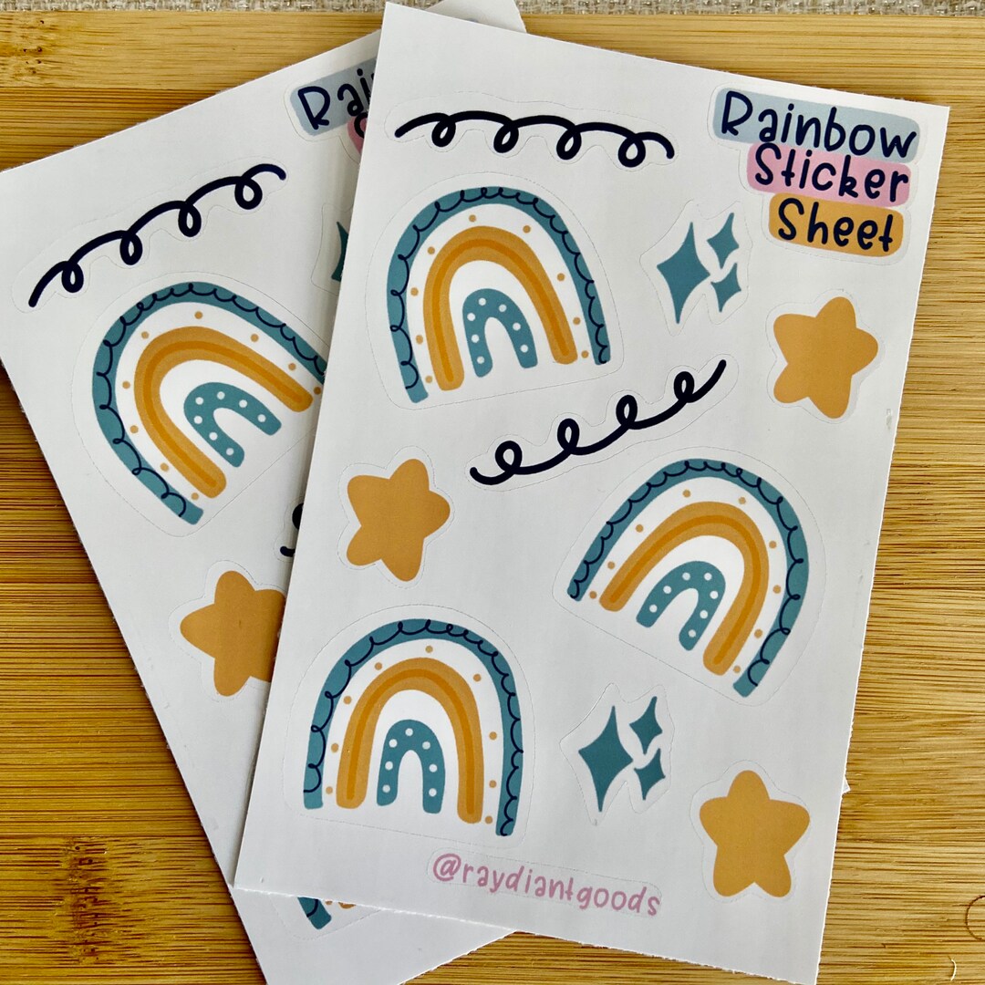 Rainbow Sticker Sheet, Cute Rainbow Stickers, Planner Stickers ...
