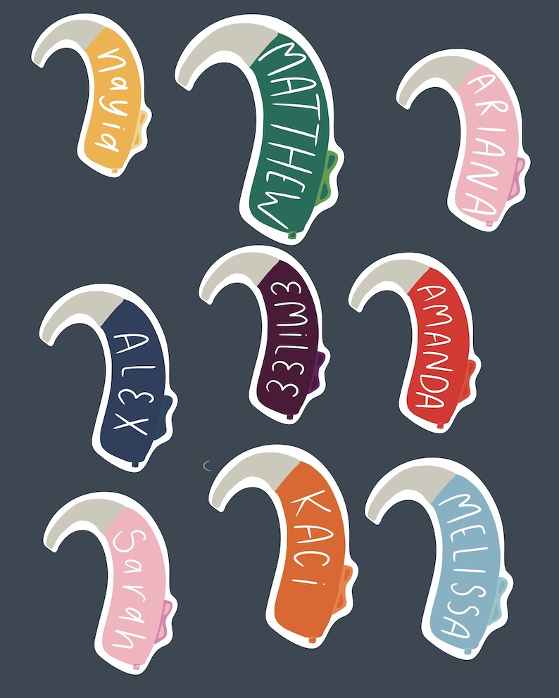 Personalized Name Hearing Aid Sticker Multiple Colors Phonak - Etsy