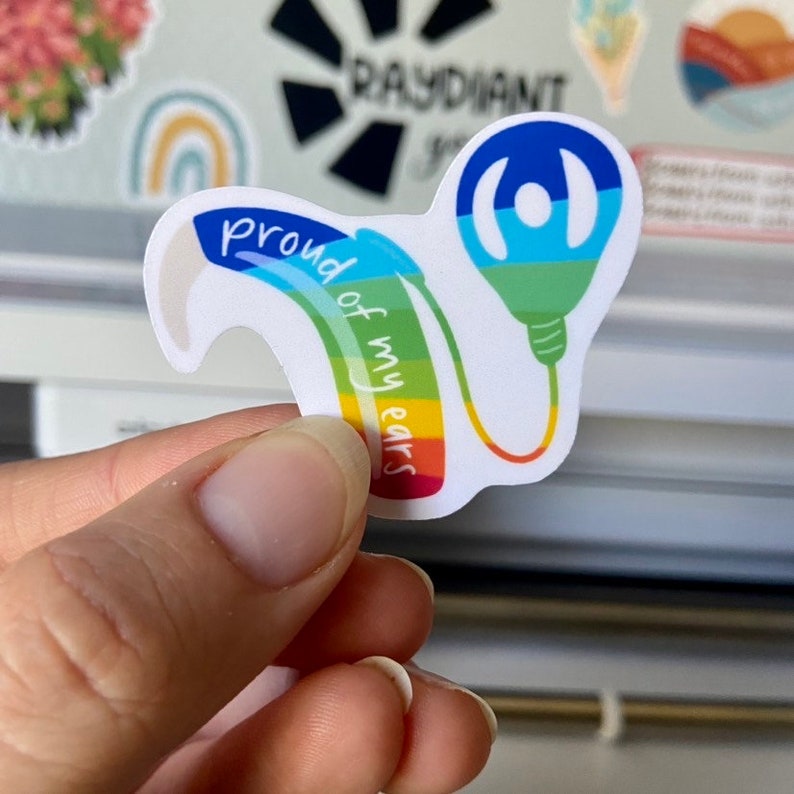 Cochlear Implant Proud of My Ears Sticker | Multiple Colors, Audiology ...