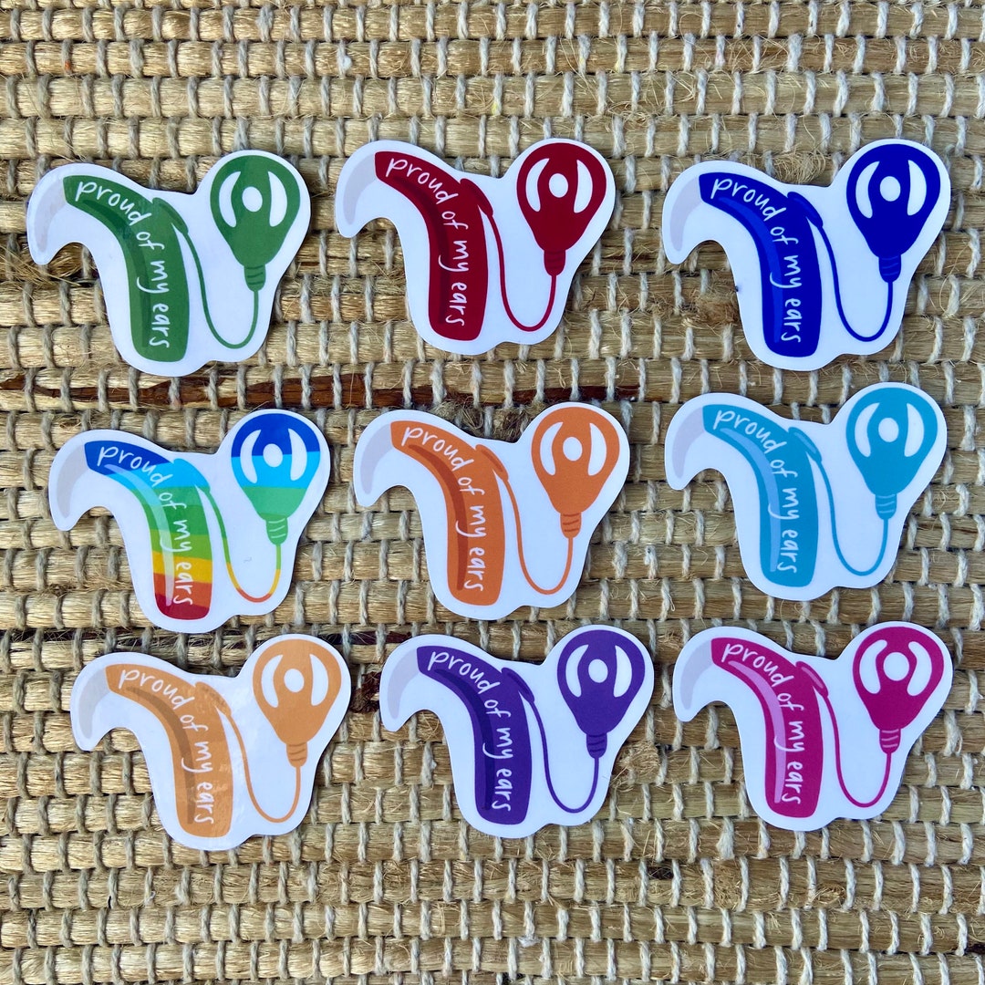 Cochlear Implant Proud of My Ears Sticker | Multiple Colors, Audiology ...
