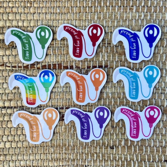 Cochlear Implant Proud of My Ears Sticker Multiple Colors - Etsy