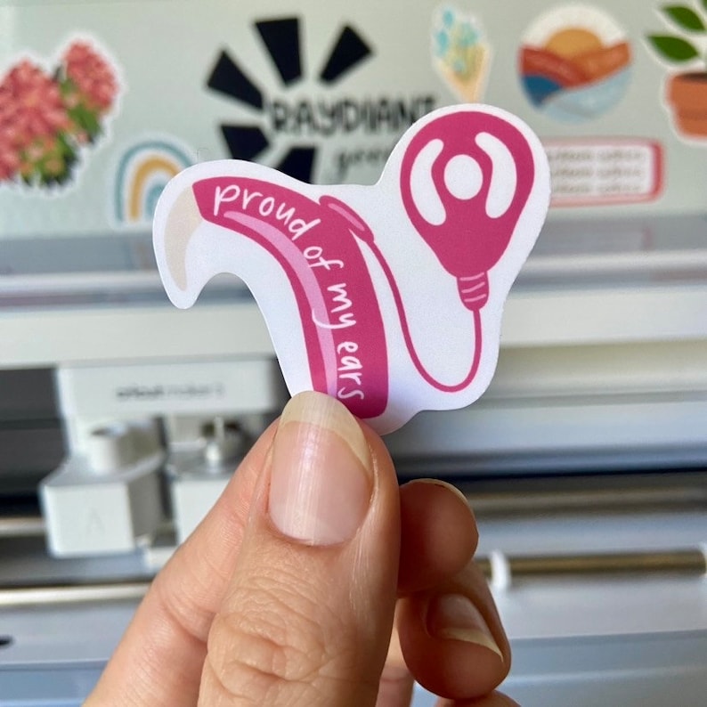 Cochlear Implant Proud of My Ears Sticker | Multiple Colors, Audiology ...