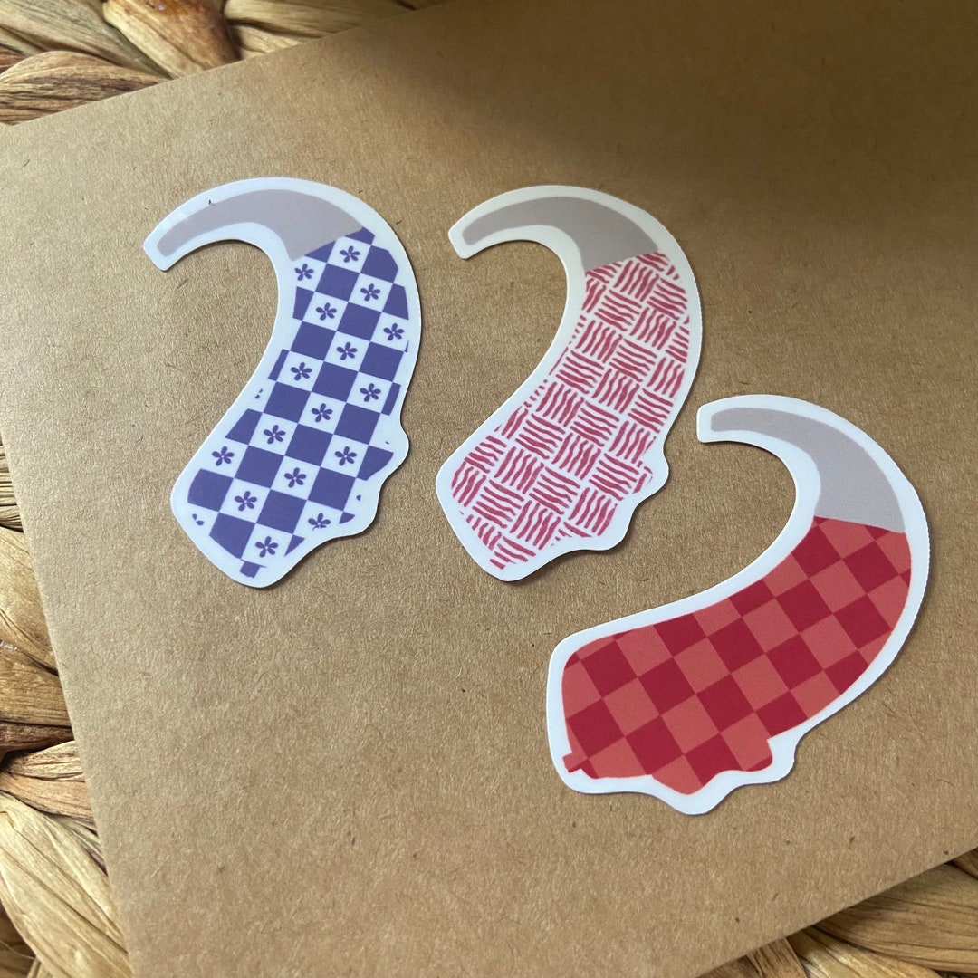 Set of 3 Hearing Aid Pattern Sticker | Multiple Colors, Audiology, Hard ...