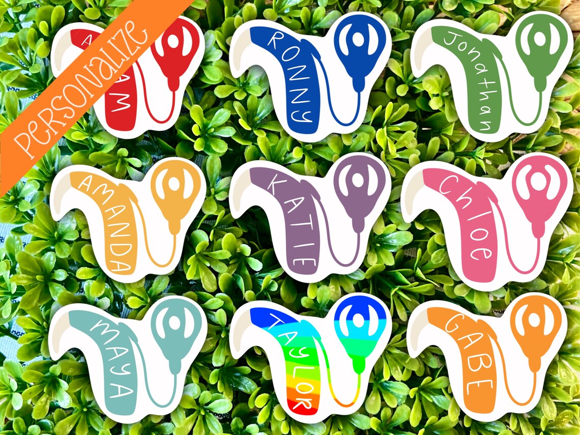Personalized Cochlear Implant Sticker Multiple Colors | CI Sticker ...