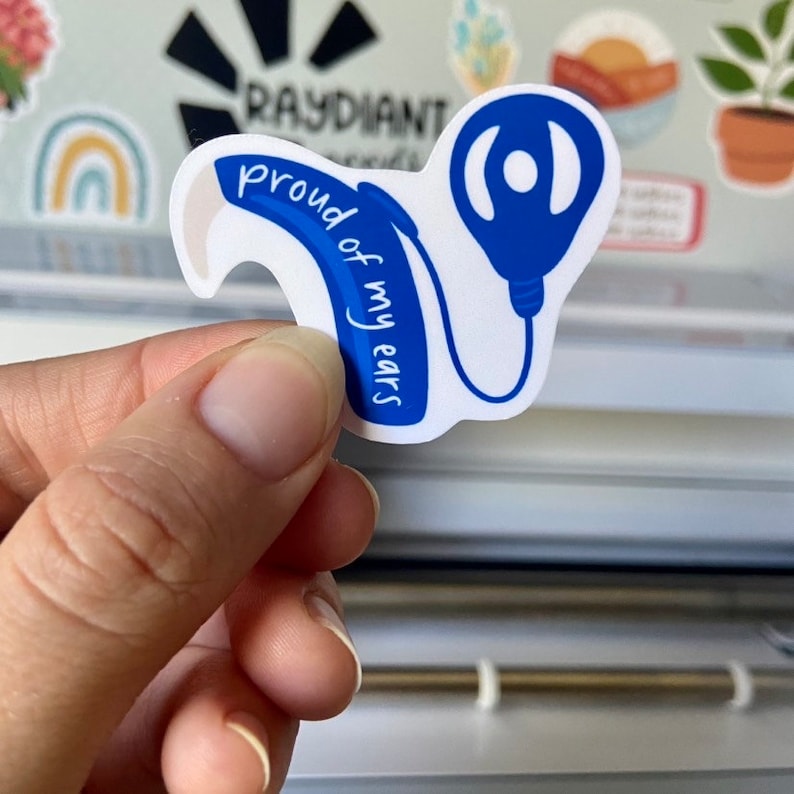 Cochlear Implant Proud of My Ears Sticker | Multiple Colors, Audiology ...