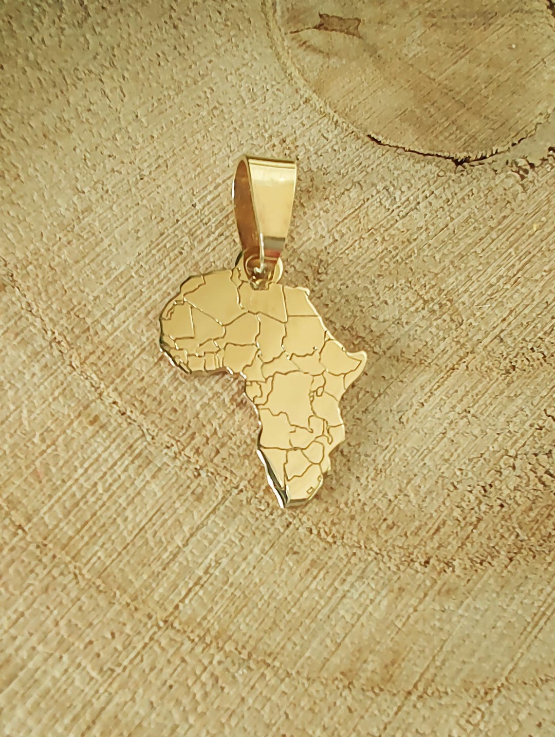 Gold Africa Map Big Pendant, 14 Carats for Everyone Who Loves Africa - Etsy