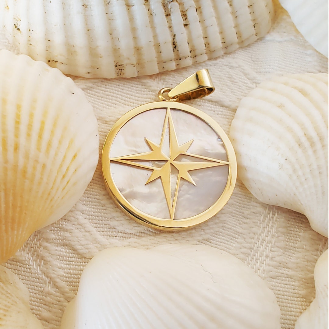 Gold Wheel Star Pendant. 14 K, Beautiful Pendant With Pearl Perfect for ...
