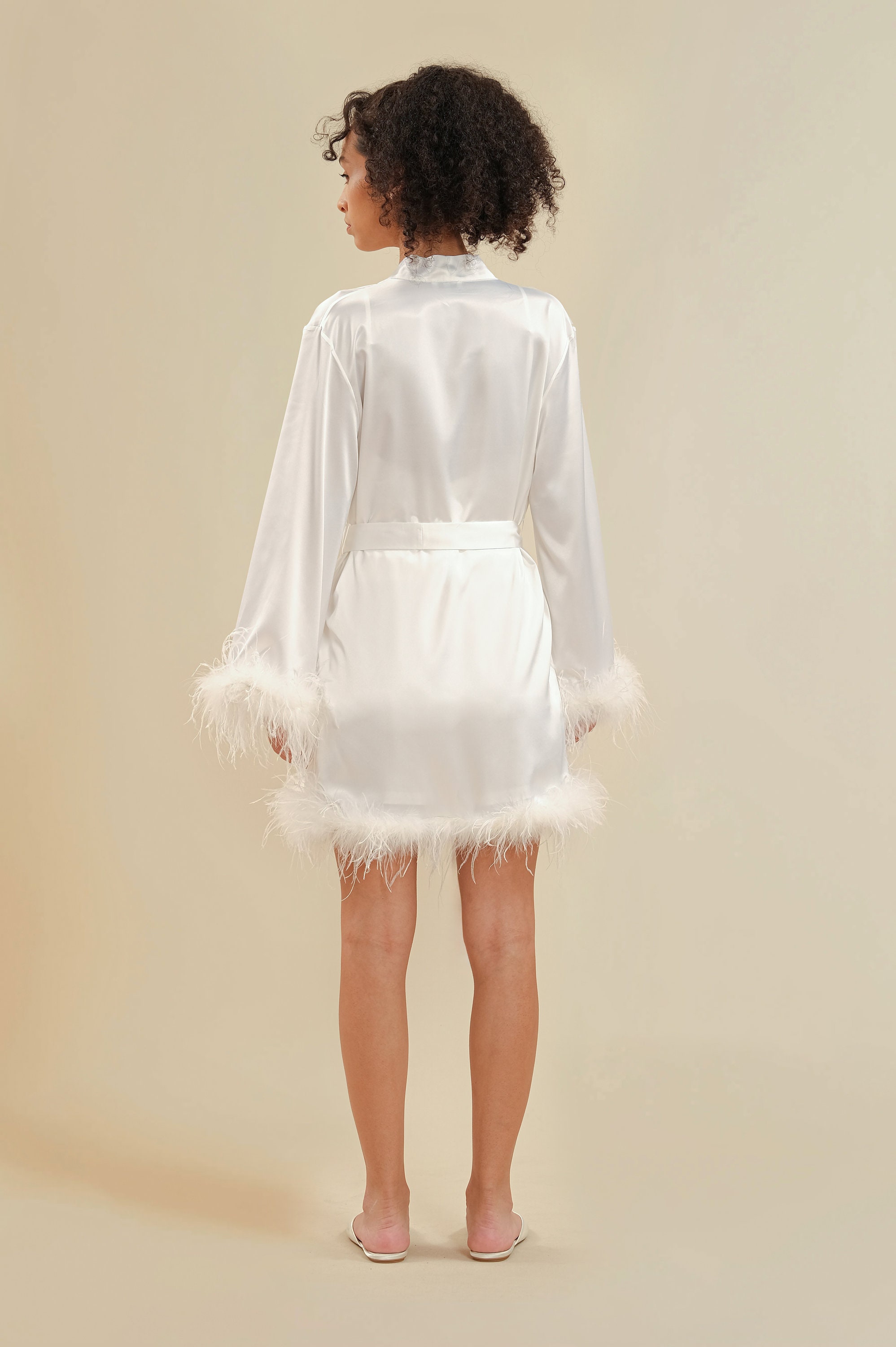 Feather Robe With Train, Luxury Bridal Robe, Boudoir Robe, Wedding Day ...