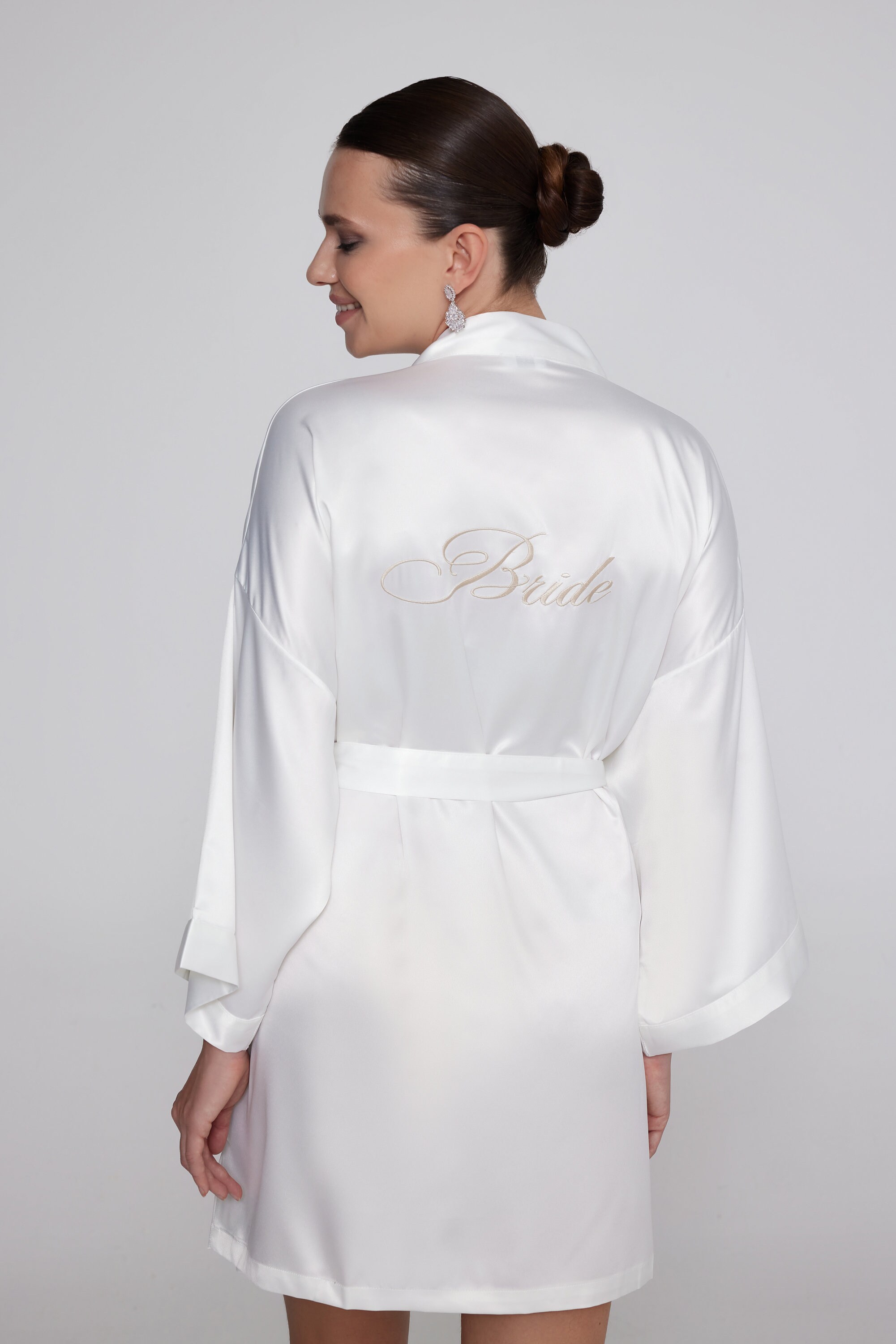 Embroidery Bride Robe, Bridesmaid Robes, Silk Satin Bridal Robe ...