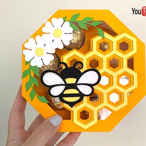 3D Honeycomb Box Svg, Mandala Honey Bee Box Svg, Chocolate Holder Gift ...