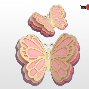 3D Butterfly Svg, Butterfly Template Dxf, 3D Layer Butterfly Pdf ...