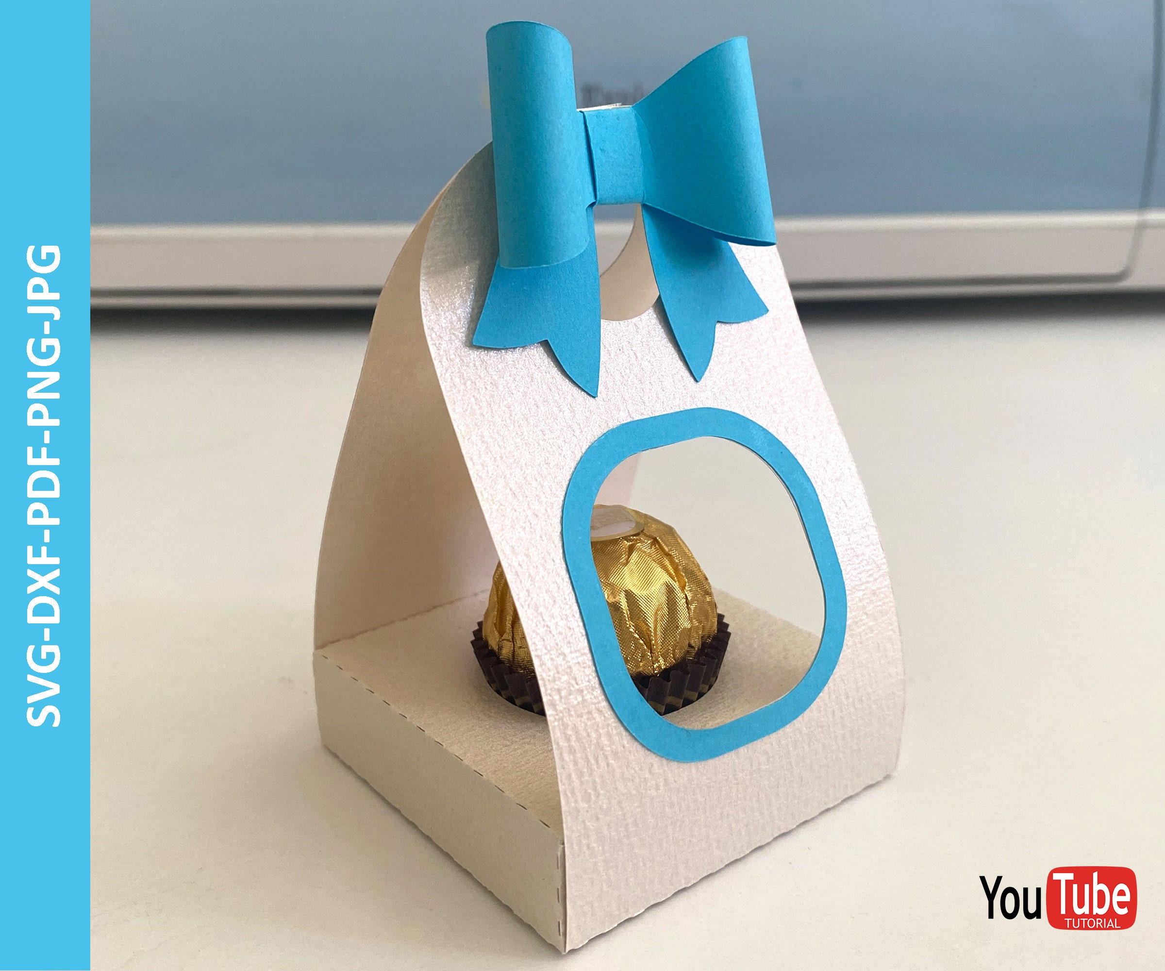 Chocolate Gift Box Template Svg, Chocolate Holder Gift Box With Bow ...