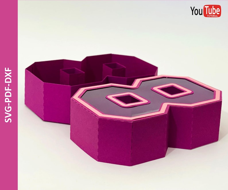 3D Number Box Svg, 0-9 Number SVG Templates, Number Box Shaker Svg ...