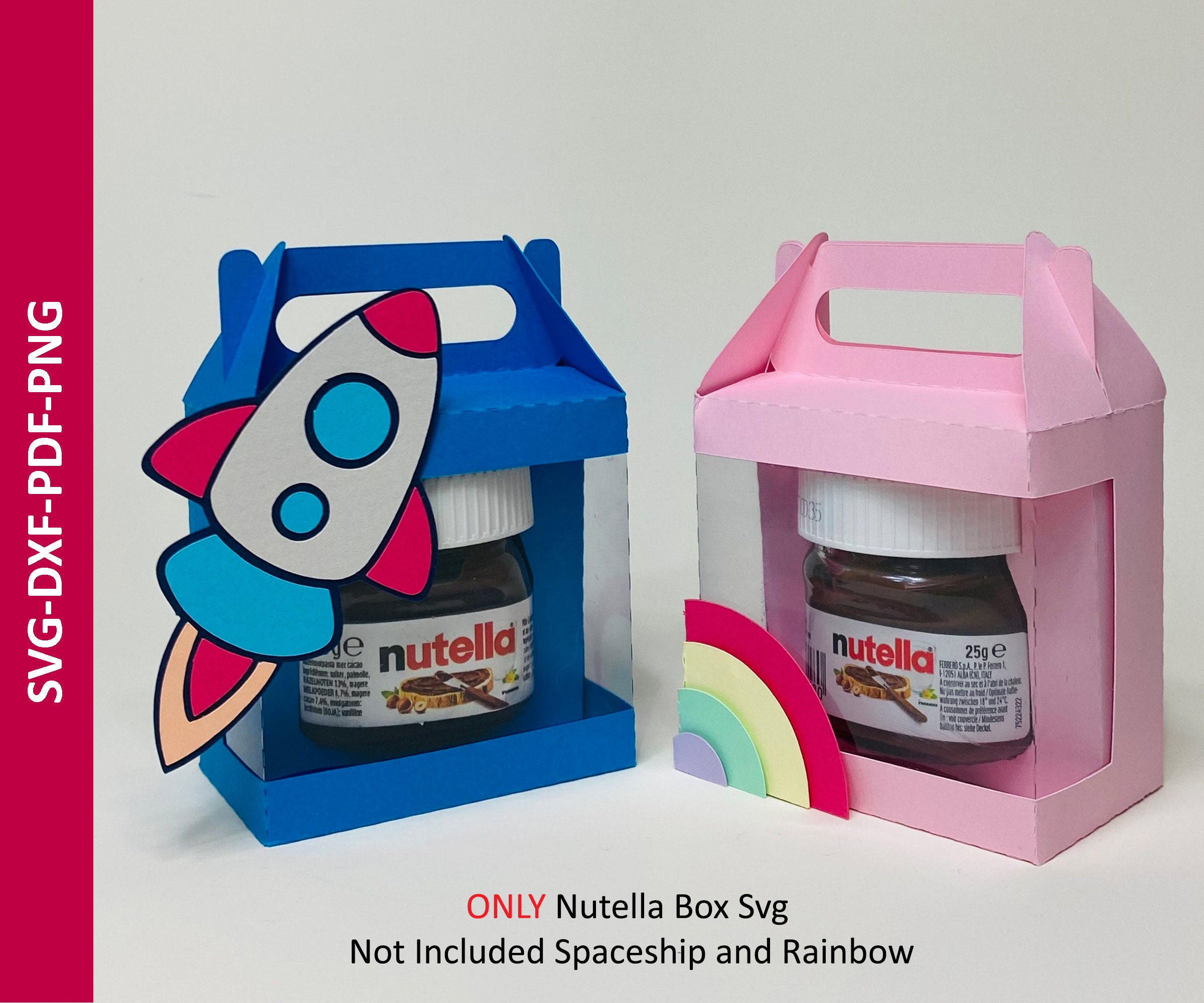 Mini Nutella Holder Case Template, Box Template, Chocolate Favor Box ...
