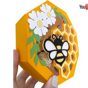 3D Honeycomb Box Svg, Mandala Honey Bee Box Svg, Chocolate Holder Gift ...
