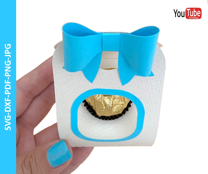 Chocolate Gift Box Template Svg, Chocolate Holder Gift Box With Bow ...