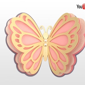 3D Butterfly Svg, Butterfly Template Dxf, 3D Layer Butterfly Pdf ...