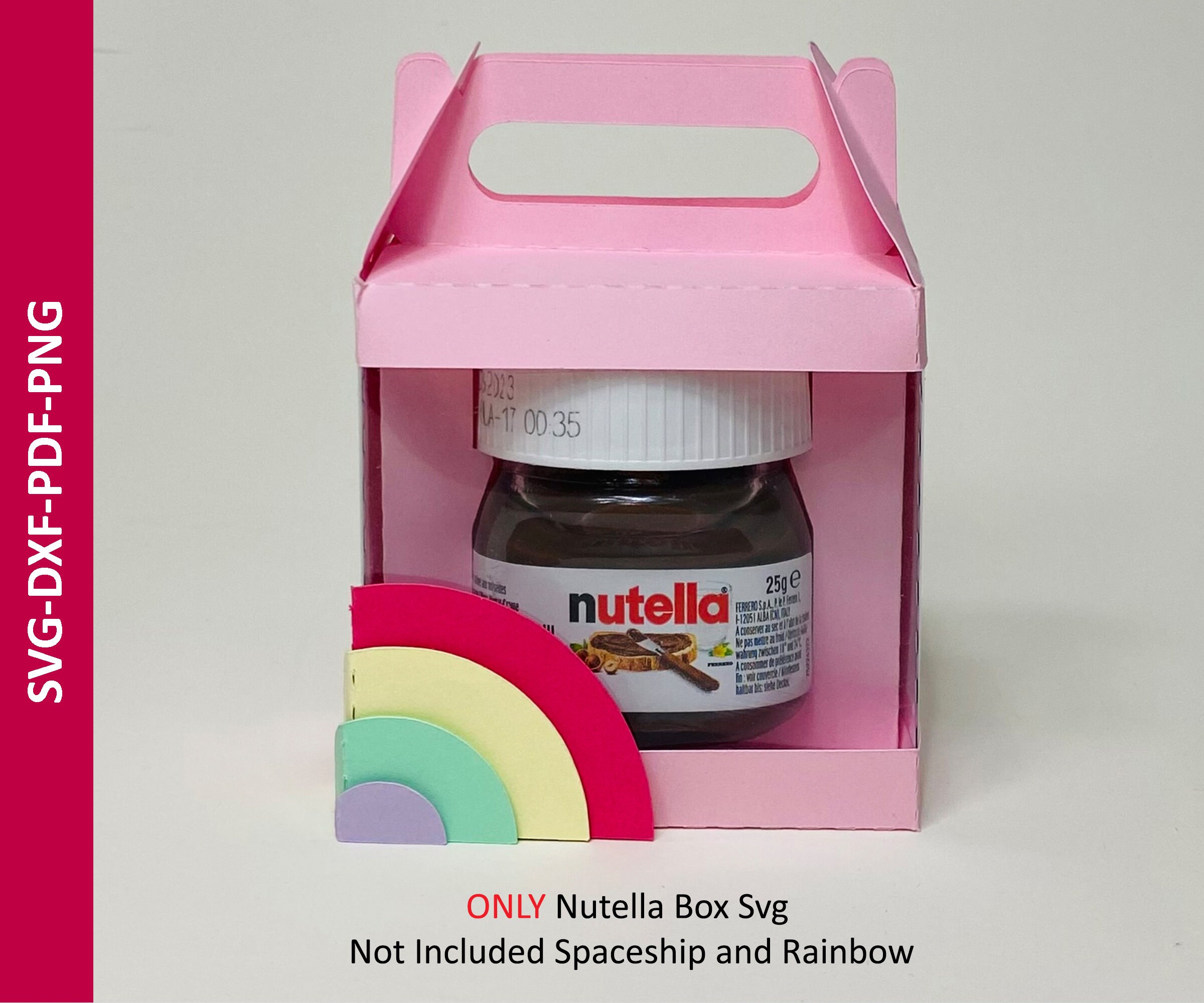 Mini Nutella Holder Case Template, Box Template, Chocolate Favor Box ...