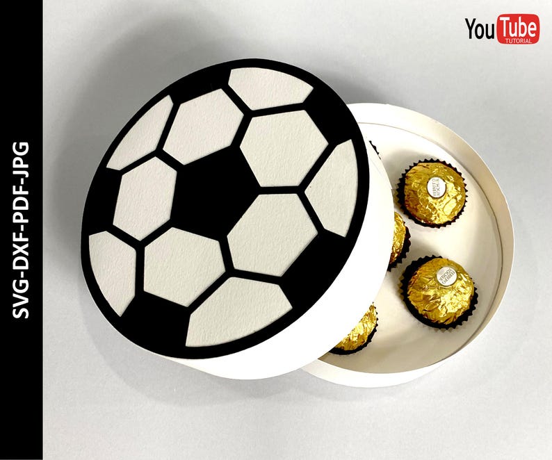 Soccer Ball Gift Box Svg, DIY Chocolate Gift Box for Sports Fans ...
