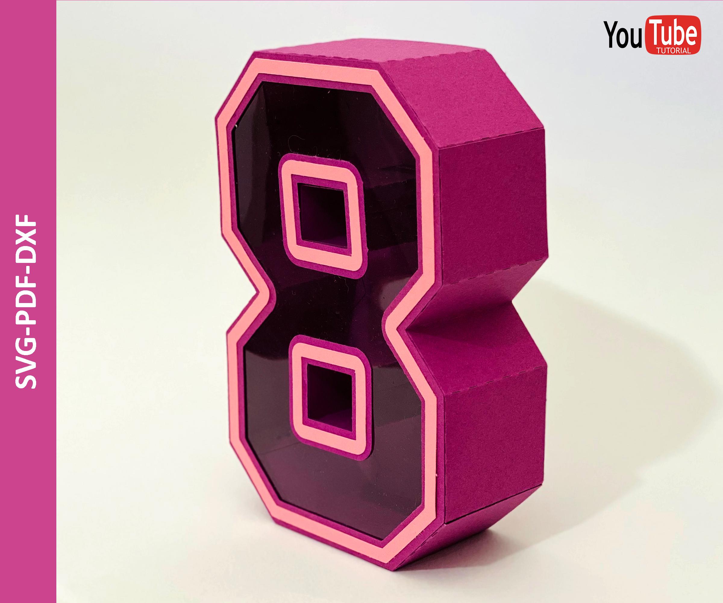 3D Number Box Svg, 0-9 Number SVG Templates, Number Box Shaker Svg ...