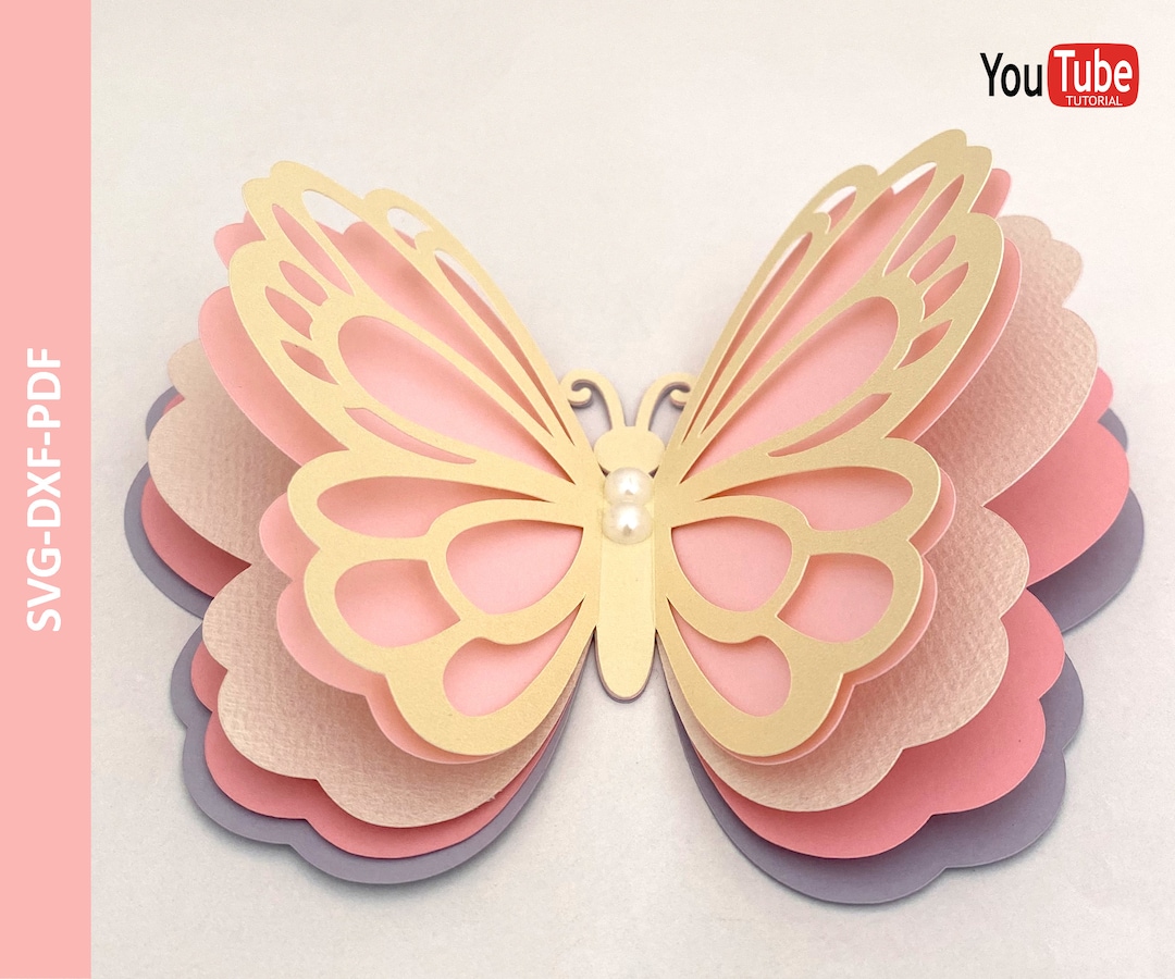 3D Butterfly Svg, Butterfly Template Dxf, 3D Layer Butterfly Pdf ...