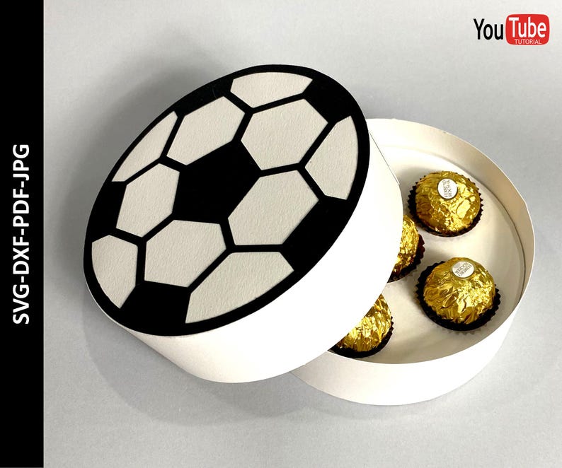 Soccer Ball Gift Box Svg, DIY Chocolate Gift Box for Sports Fans ...