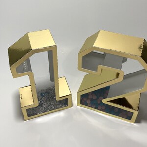 3D Number Double Side Shaker Box Svg, 0-9 Number SVG Templates, 3D ...