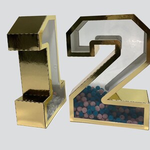 3D Number Double Side Shaker Box Svg, 0-9 Number SVG Templates, 3D ...