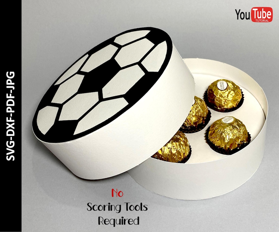 Soccer Ball Gift Box Svg, DIY Chocolate Gift Box for Sports Fans ...