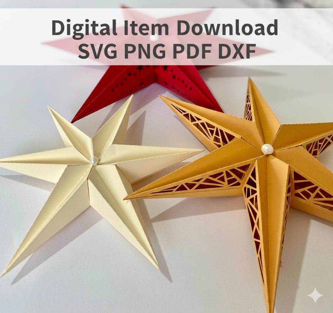 Star Lantern Template SVG, Paper Star Lantern, 3D Paper Lantern Star ...