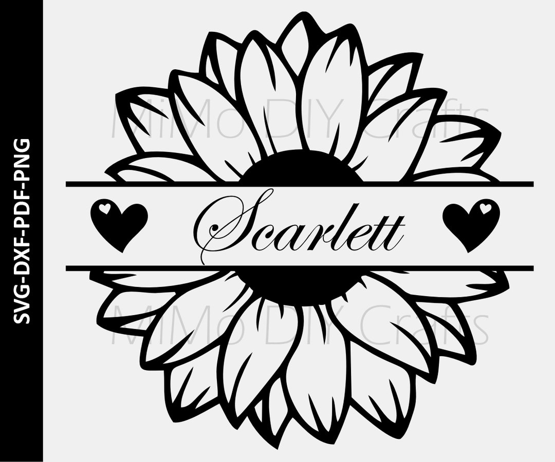 Sunflower Svg, Split Monogram Sunflower Png, Sunflower Clip Art, Shirt ...